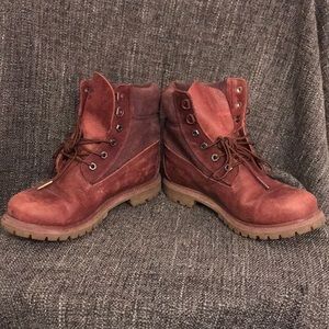 Timberland | Shoes | Maroon Timberland Boots Size 85 | Poshmark